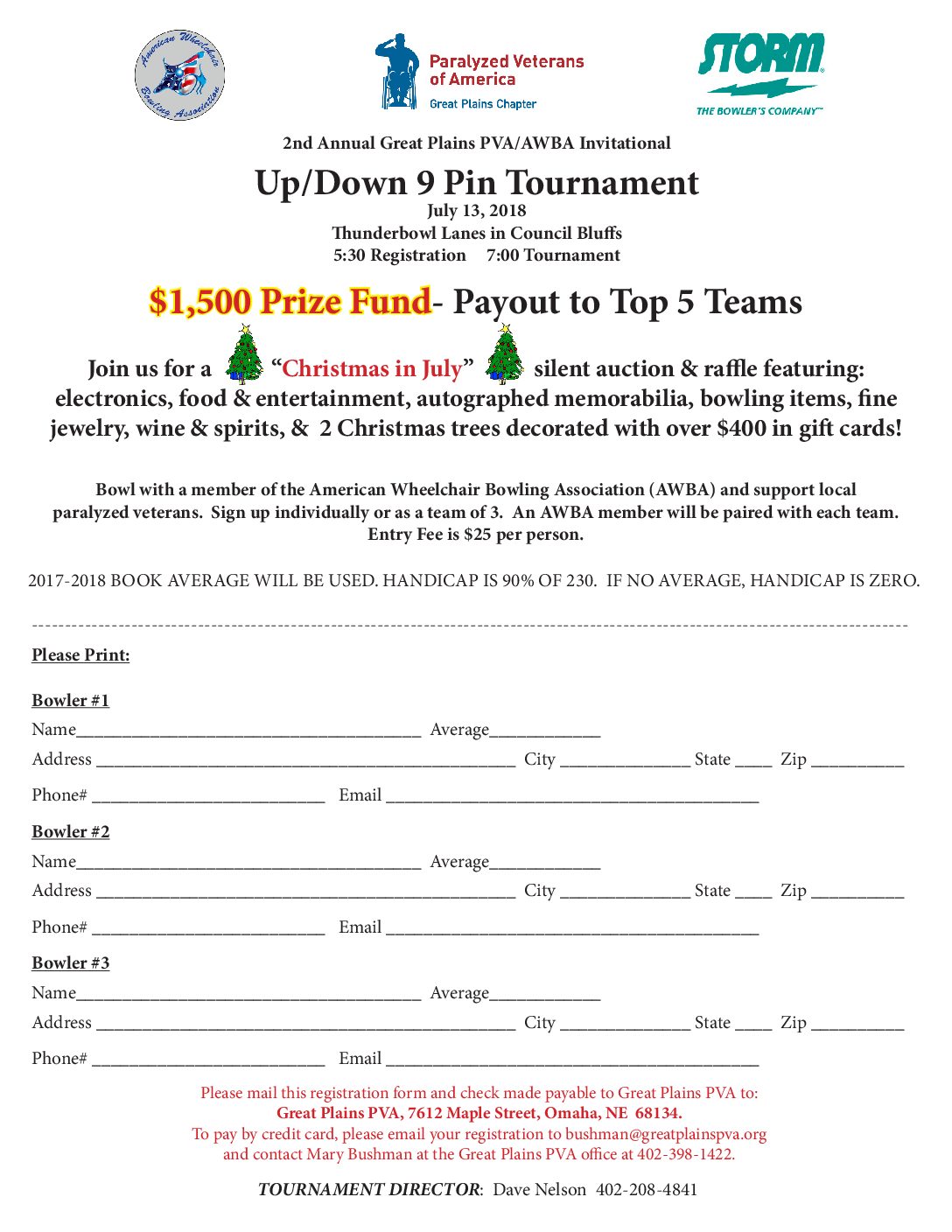 2018 PVA-AWBA Up-Down Entry Form | Paralyzed Veterans of America Great ...